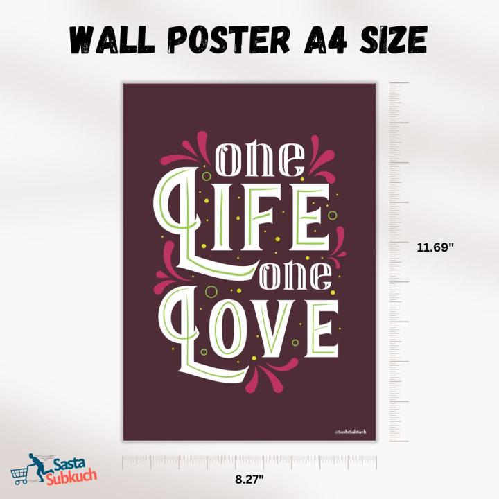 One life one love Vintage posters for room Aesthetic posters | Daraz.pk