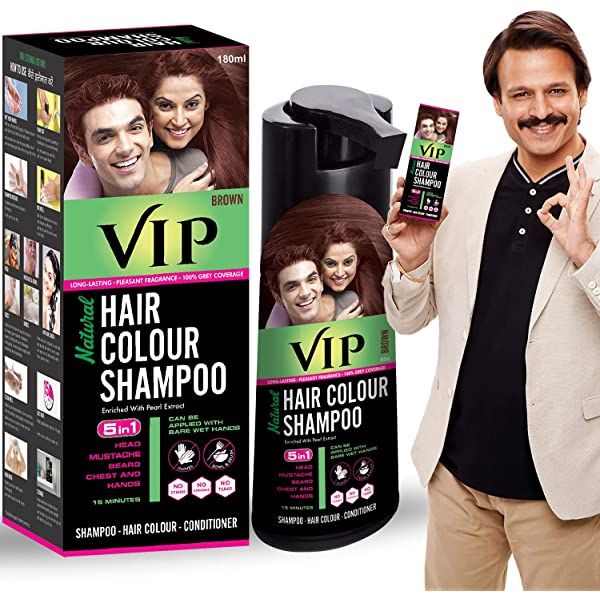 Vip Hair Colour Shampoo 180 ML Brown Color | Daraz.pk