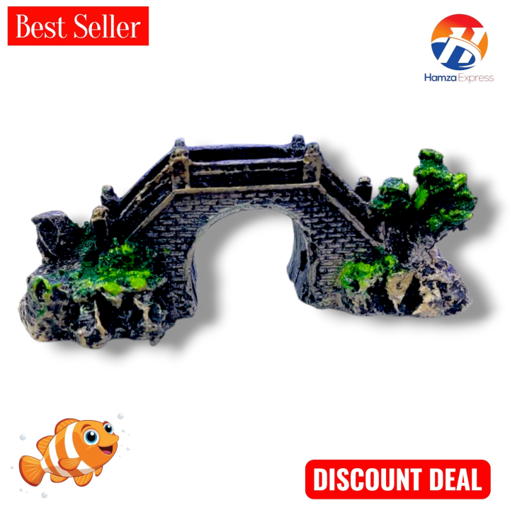Fish Aquarium Fiber Decoration Bridge Small 4 inches BY HAMZA EXPRESS ...