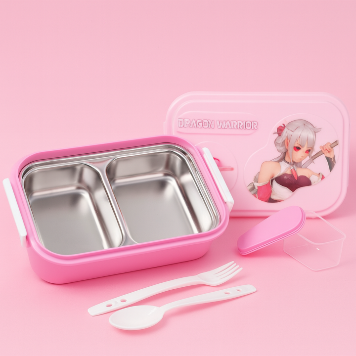Dragon Warrior Lunch Box | Stainless Steel Bento Box with Spoon & Fork ...