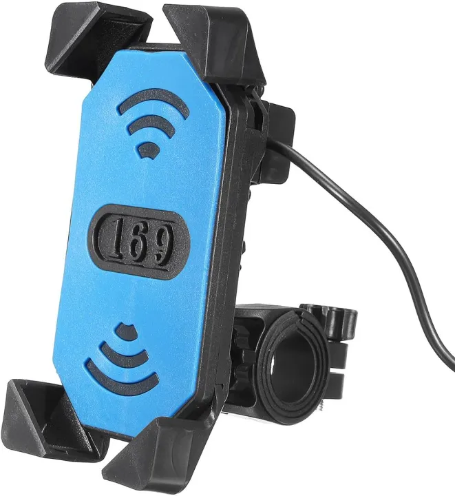 Universal Motorcycle Phone Holder with Built-in USB Charger Handlebar ...