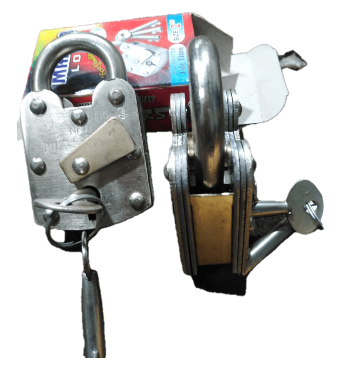 Desi Pad Lock – Heavy Duty Brass 2-Inch Silver Taala with 4 levers and ...