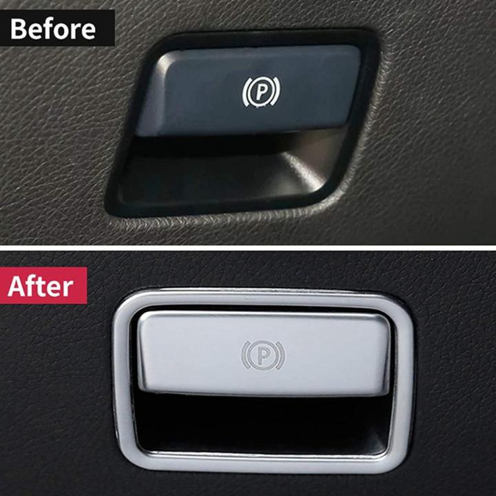 Car Parking Hand Brake Sticker P Button Brake Switch Frame Cover Trim ...