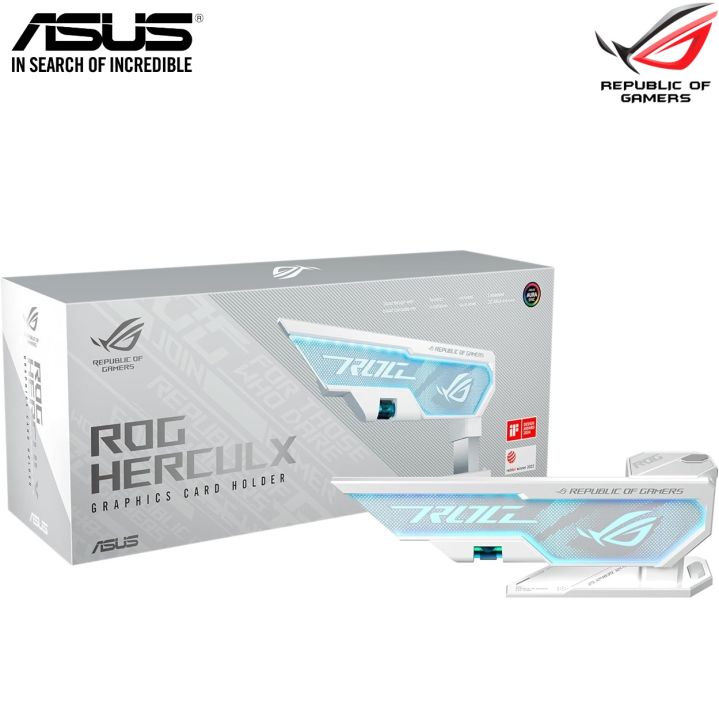 ASUS ROG Herculx White Graphics Card Holder securely fortifies even the ...