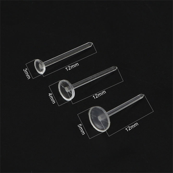 100pcs/Bag Invisible Plastic Soft Silicone Rubber Earring Base Pins ...
