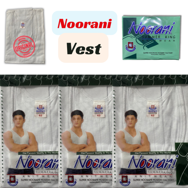 Pack of 3 Noorani Men's Sando Banyan - Original Noorani Cotton Vest ...