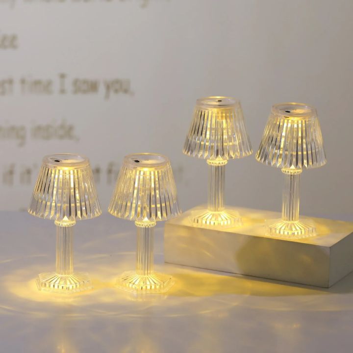 LED Atmosphere Crystal Table Lamp, Restaurant, Birthday Gift, Desktop ...