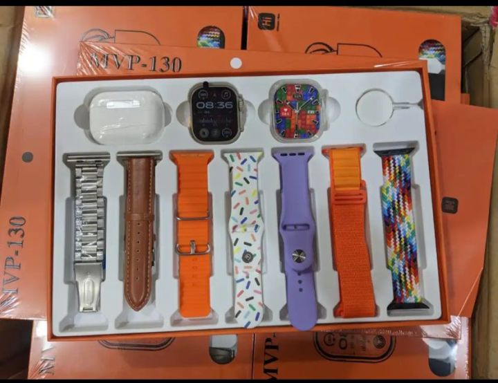 MVP _130 SMART WATCH WITH 7 DIFFERENT STRAPS IN RANDOM COLOUR AND WATCH ...