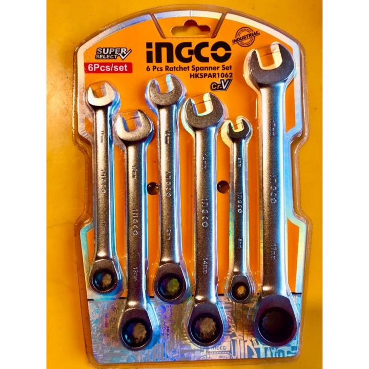 INGCO - 6pcs Ratchet Spanner Set (8-17mm) | Daraz.pk