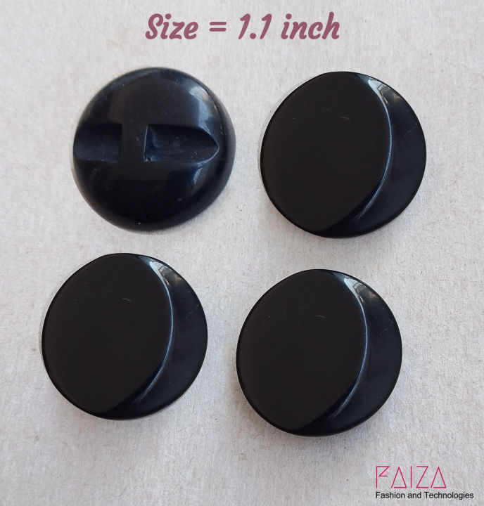 4-Pieces Fancy Elegant and Attractive Black Buttons | Fancy Buttons for ...