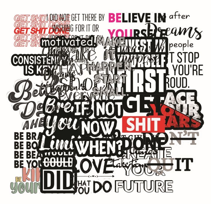 Multiple Motivational Stickers Of Your Choice Available in Single, Pack ...