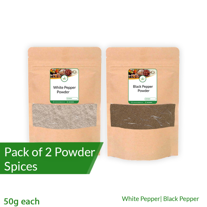 Pack of 2 Spices / Black Pepper Powder / White Pepper Powder 50g each ...