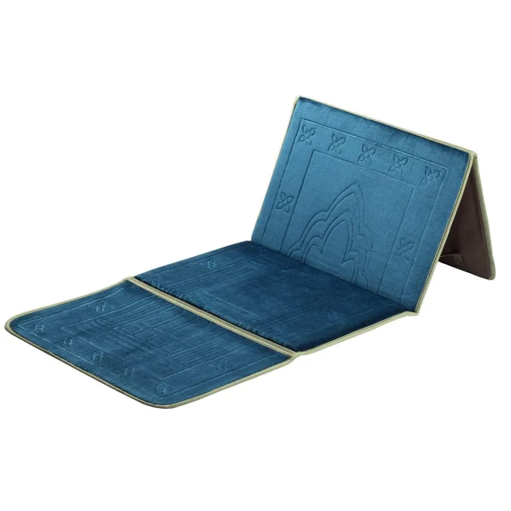 Sky Blue Foldable Baithak Prayer Mat / Imported Janamaz with Back Rest ...