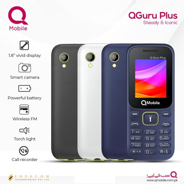 Qmobile QGuru Plus - Dual Sim - PTA approved - 1.8 Inch Display - smart camera - Wireless FM ...
