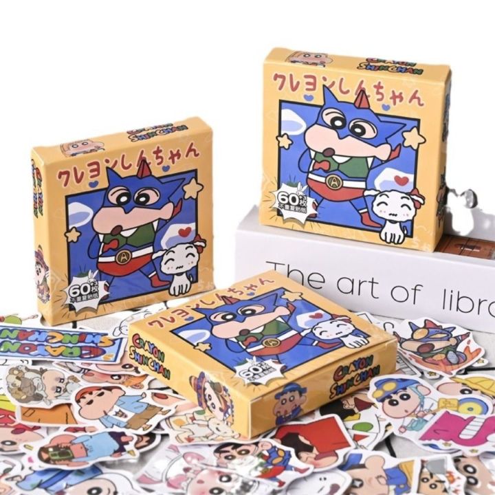 60PCS Diary Album Cartoon Crayon Shin-Chan Stickers Cute Waterproof ...