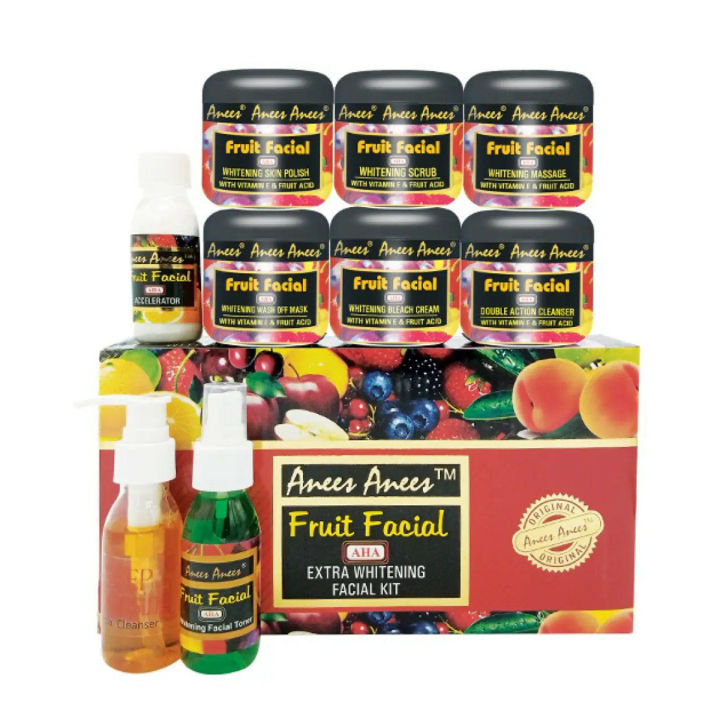 Fruit Facial Whitening Cream Kit Jar Anees Anees 8 Steps Complete 140ml | Daraz.pk