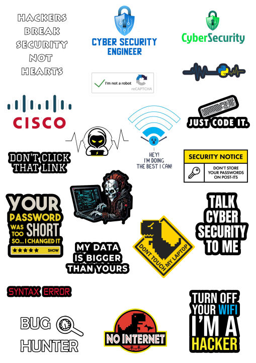 Cyber Security Stickers Aesthetic Stickers 20 Pieces of Cool Stickers ...