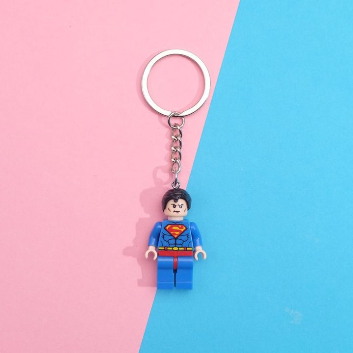 Creative Pink Lego Keychain Fairy Batman Small Figures Key Lanyards ...