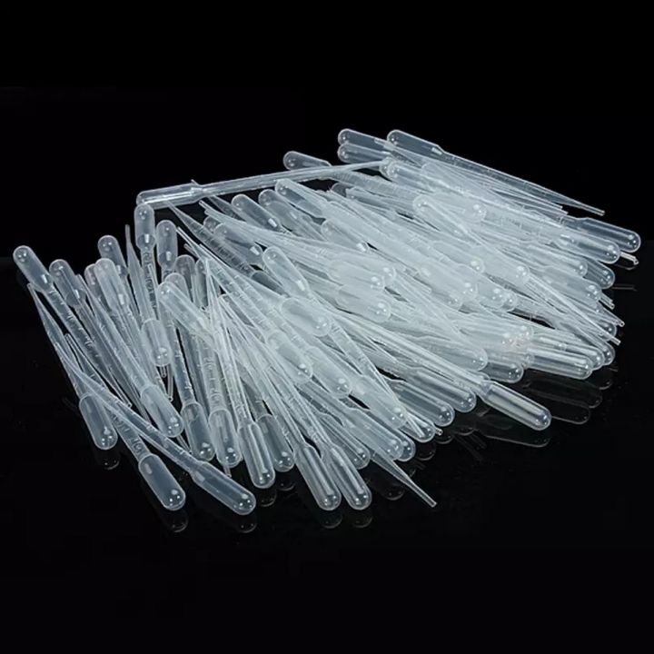 100PCS/set 3ML Transparent Pipettes Disposable Safe Plastic Eye Dropper ...