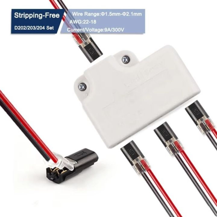 New 18~22AWG Wire Splitter Connector 2P Pluggable Crimp Terminals ...