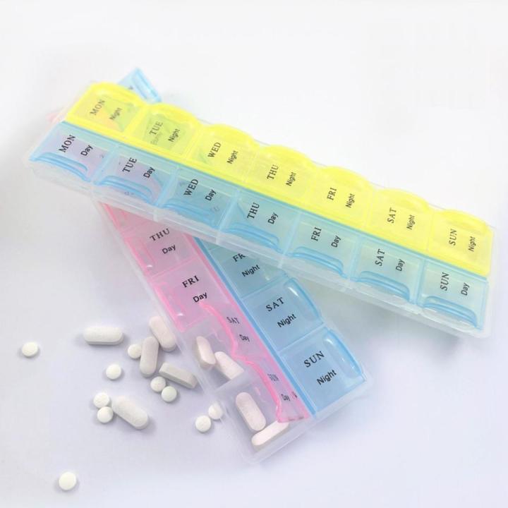 14 Slot Medicine Box Organizer with 7 Day Morning Noon and Evening ...