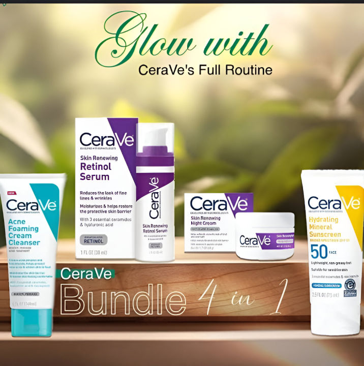 CeraVe 4-in-1 Skincare Kit – Hydrating Cleanser, Foaming Cleanser ...