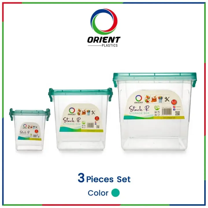 Orient Plastic - Stack-R Storage Boxes 3Pcs Set 6.5 ltr 3 ltr 1 ltr ...