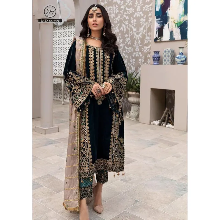 ☆Eman Adeel☆ ☆Velvet With Embroidery Collection •Full Embroidered ...