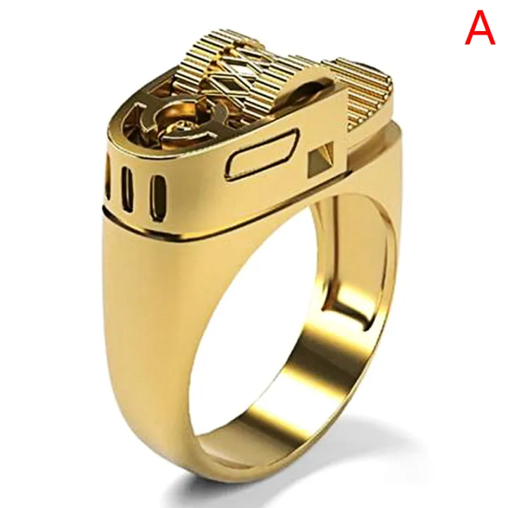 【Pocket king VOX 】[New] men's fashion gold lighter ring gift wedding ...