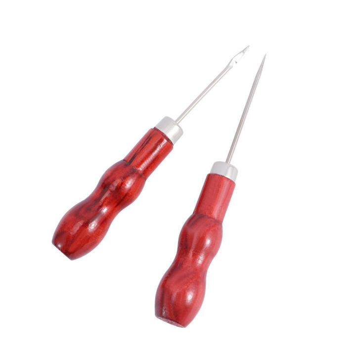 Wooden Handle DIY Sewing Tool Canvas Drill Shoes Sewing Awl Shoe Repair ...
