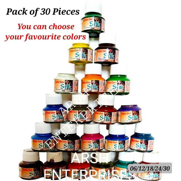 Colour Chem SILK Fabric Paint Plus Cotton Lawn Treatment Choose from ...