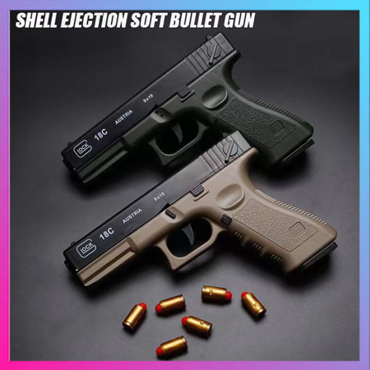 Automatic Glock Soft Bullet Toy Game Shell Ejection Darts Blaster ...