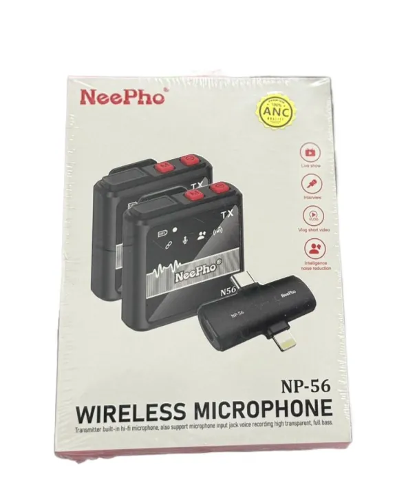 NeePho NP-56 Wireless Microphone Type C and Lightning Two-in-One ...