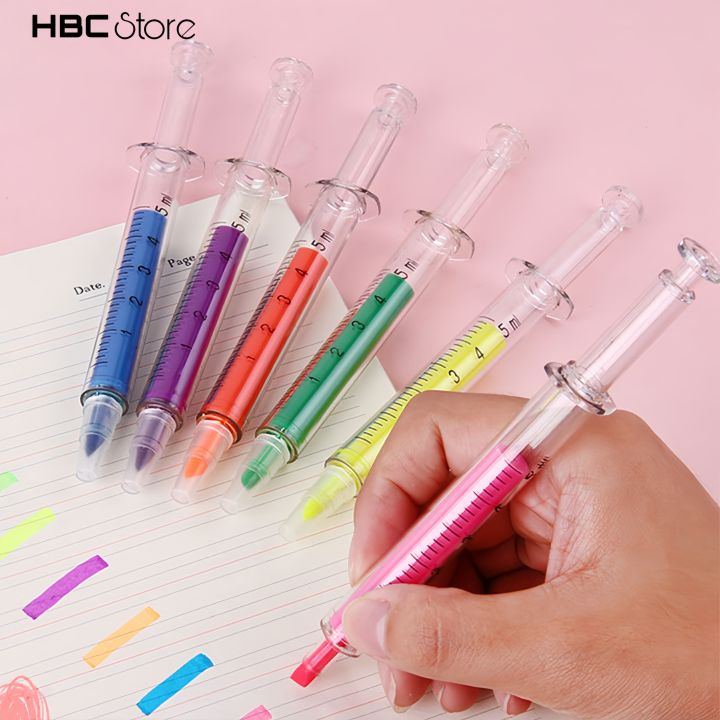 Injection Shaped Highlighter Marker Pe|Creative Syringe Shaped ...
