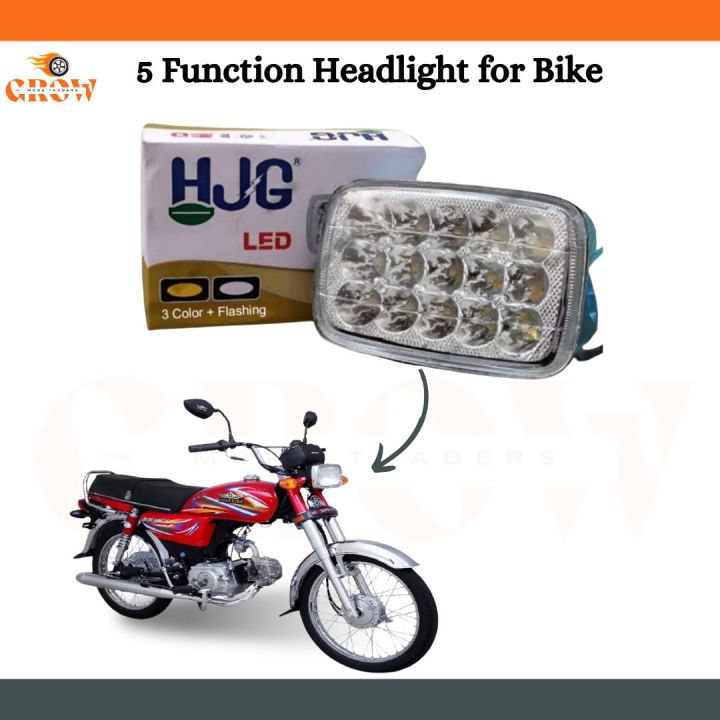 5 function Led head light 15 led fog bike headlight beam for cg 125 and ...
