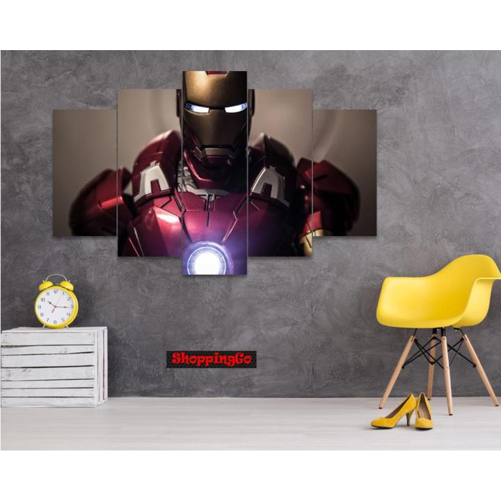 Iron man 5 Piece HD Wall Frame | Daraz.pk