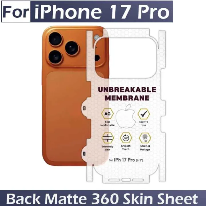 Apple iPhone 17 Pro Back Ceramic Matte Film Protector Best PLastic ...