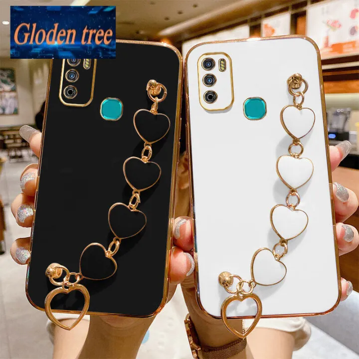 Gloden tree Infinix Hot 9 Play/X680 6DStraight Edge Plating+Heart Gold ...