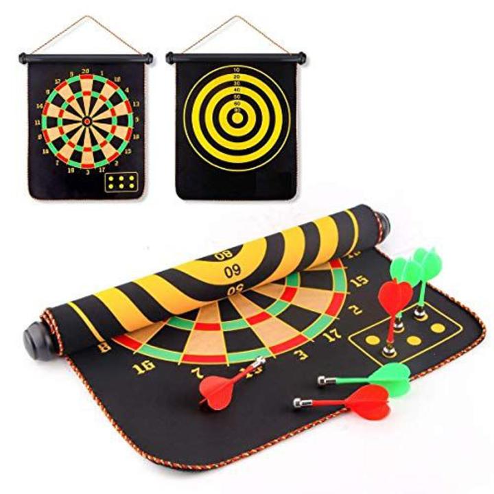 Double Sided Dart Board Professional Magnetic With 6 Darts | Daraz.pk