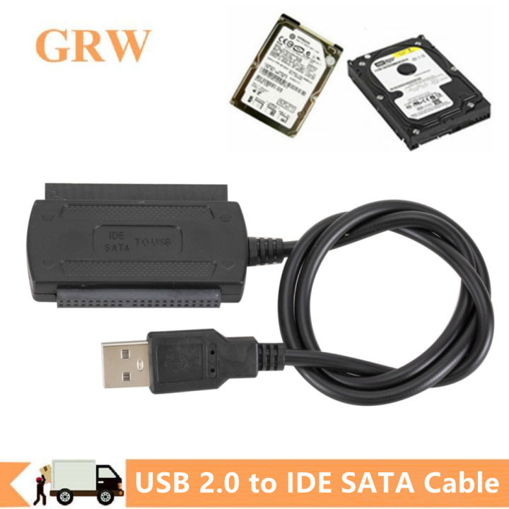 Grwibeou USB 2.0 to IDE SATA Cable 3 in 1 S-ATA 2.5 3.5 Inch Hard Drive ...