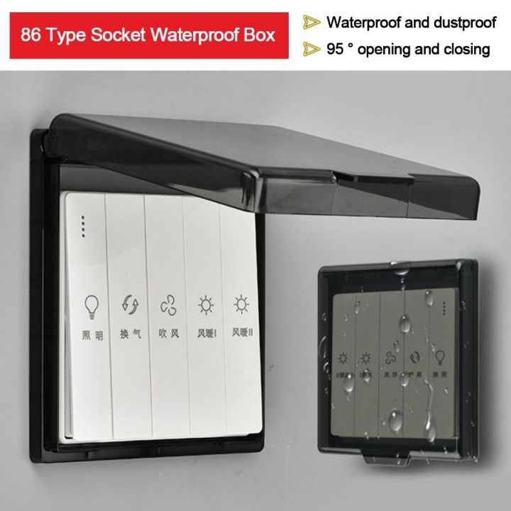 Power Outlet Supplies Wall-mounted Switch Protective Cover Plastic Self ...