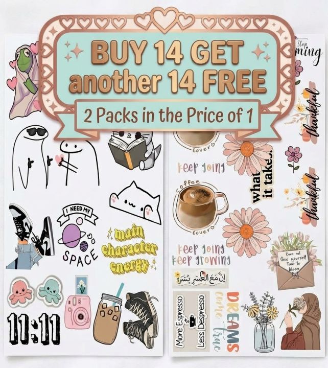 Pack of 28 - Flower Stickers - Floral Stickers - Cartoon Stickers ...