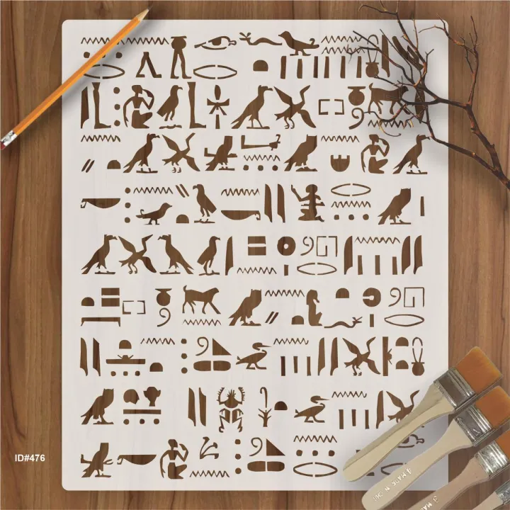 Ancient Sign Language Reusable Stencil Airbrush Painting Wall Art DIY ...
