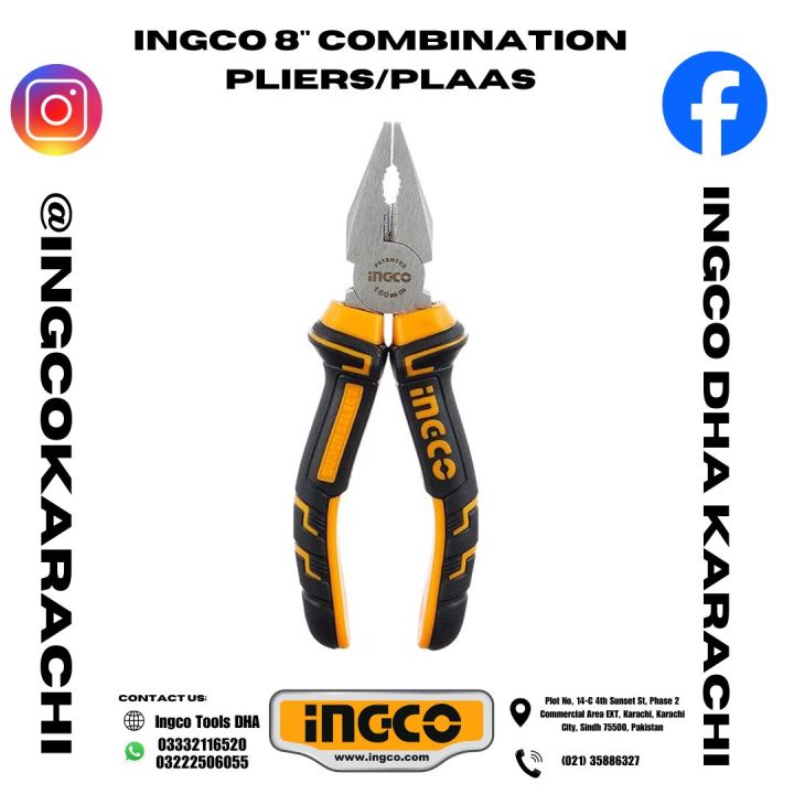 Ingco Combination pliers/plaas 8" HCP08208 | Daraz.pk