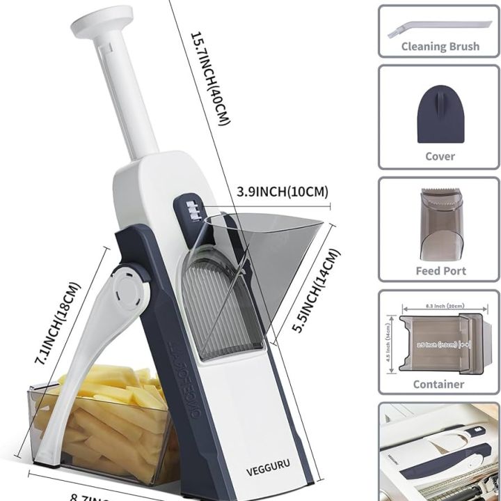 Mandoline Spring Slicer Vegetable & Fruits Cutter Meal Prep & More then ...