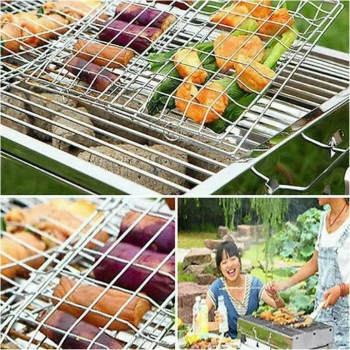 Stainless Steel Fish Grill Net network with Wooden Handle for Roast ...