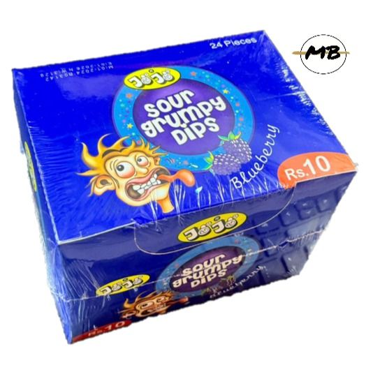 Sour Grumpy Dips Lollipop Blueberry - 24 Pcs | Daraz.pk