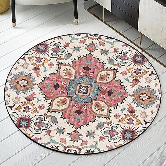 Living Room Rug 150 CM Round-Flower | Daraz.pk