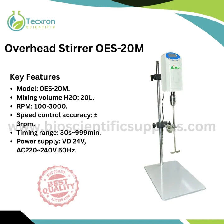 Overhead Stirrer OES-20M | 20L Laboratory Mixer | Variable Speed ...