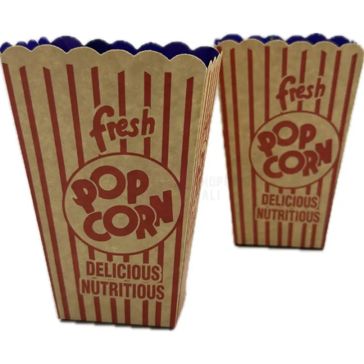 Popcorn Boxes - 5.5 Inch By 3.5 Inch - Red Lines Popcorn Boxes - Pack ...